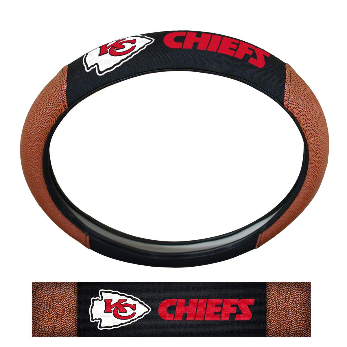 Corvette Grip Steering Wheel Cover with Kansas City Chiefs Logo; Tan ...