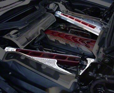 Corvette Header Guard and Crossmember Covers; Perforated; Exposed ...