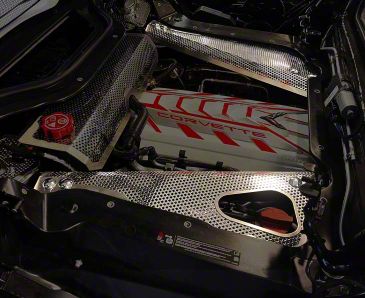 Corvette Header Guard and Crossmember Covers; Perforated; Stainless (20 ...