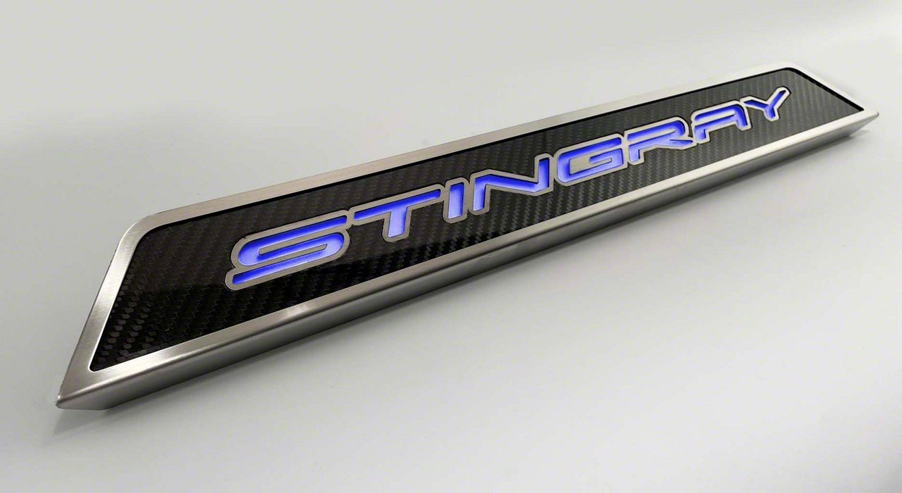 Corvette Illuminated Carbon Fiber Door Sills with Stingray Lettering ...