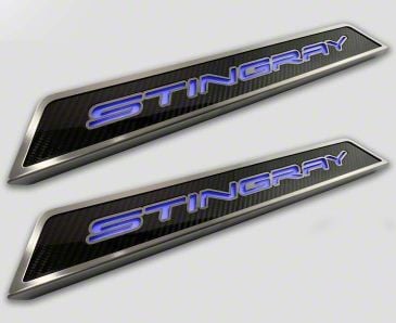 Corvette Illuminated Carbon Fiber Door Sills with Stingray Lettering ...
