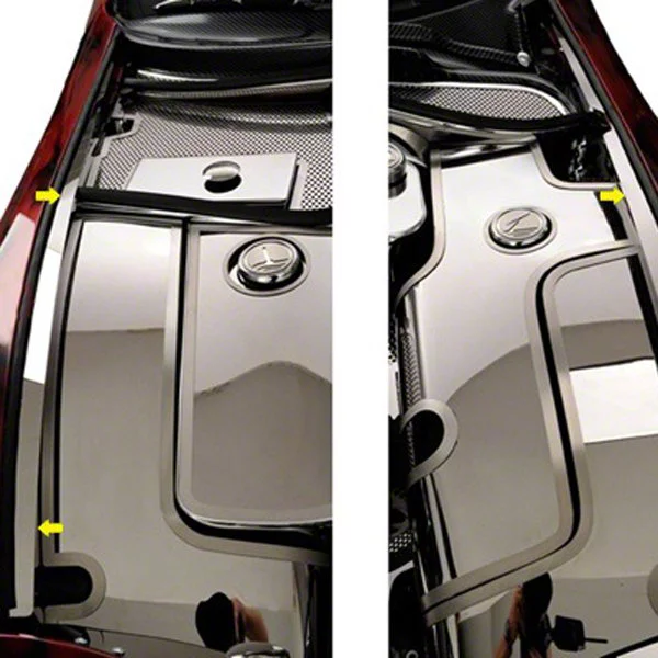 Corvette Inner Fender Liners with Top Caps; Polished Stainless Steel ...