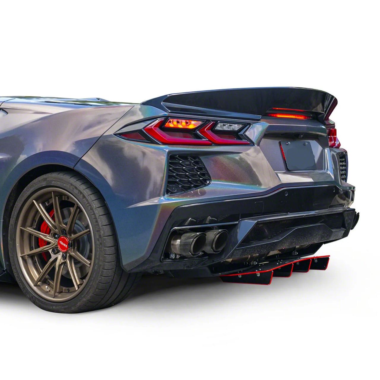 Corvette Jesky VR5 Rear Diffuser; Carbon Flash Metallic Vinyl (20-26 ...