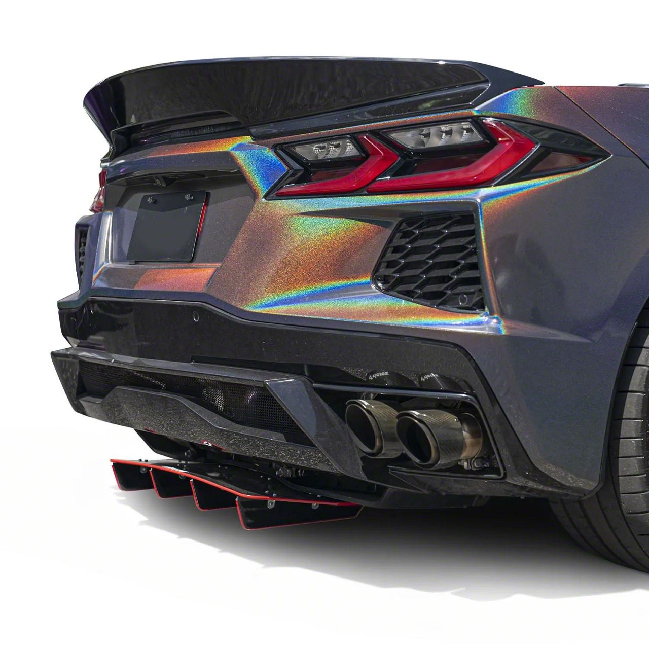 Corvette Jesky VR5 Rear Diffuser; Gloss Black Vinyl (20-25 Corvette C8 ...