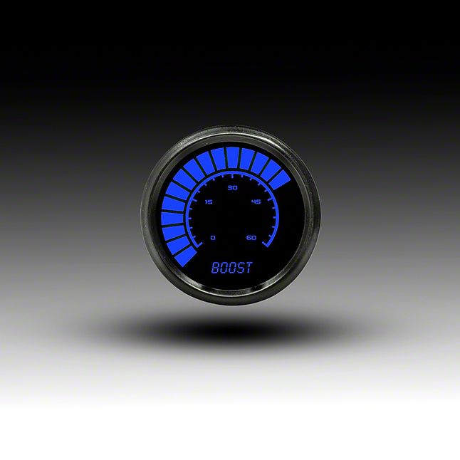 Corvette LED Analog Bargraph Boost Gauge with Black Bezel; 2-1/16-Inch ...