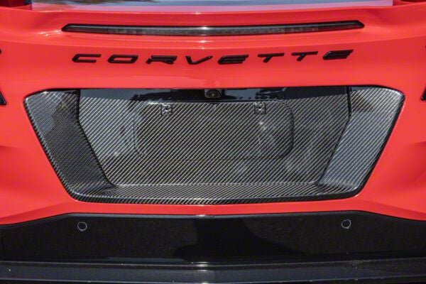 Corvette License Plate Frame Backing; Carbon Fiber (23-26 Corvette C8 E ...