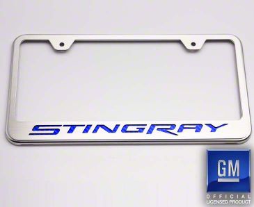 Corvette License Plate Frame with Stingray Lettering Lettering; Garnet ...