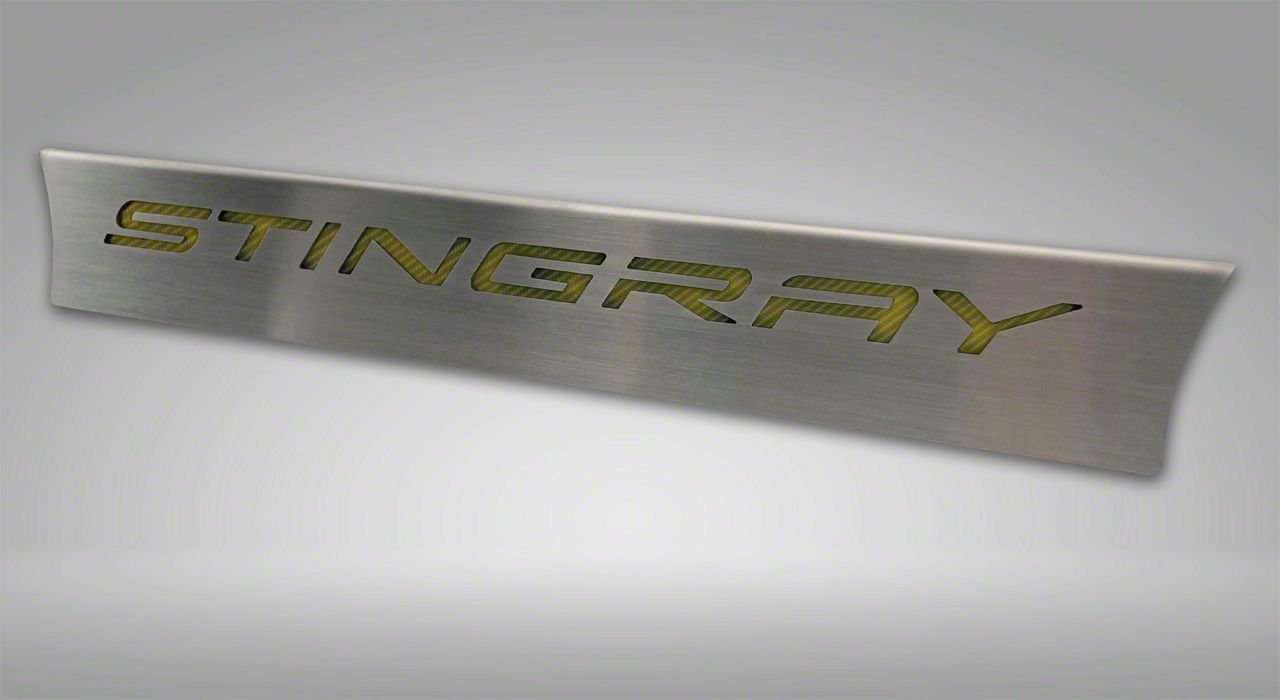 Corvette Lower Rear Window Accent with Stingray Lettering; Yellow ...