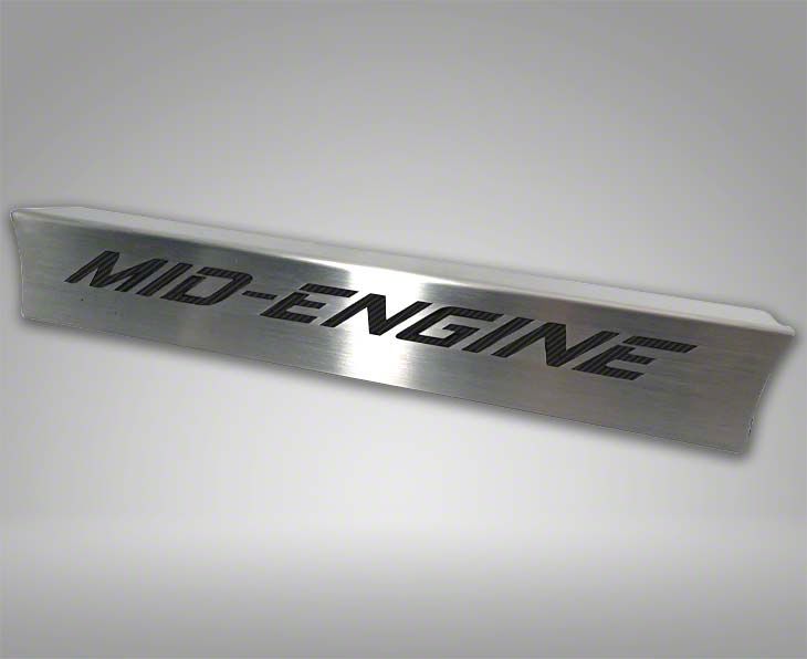 Corvette Lower Rear Window Frame with Mid Engine Logo Inlay; Stainless ...