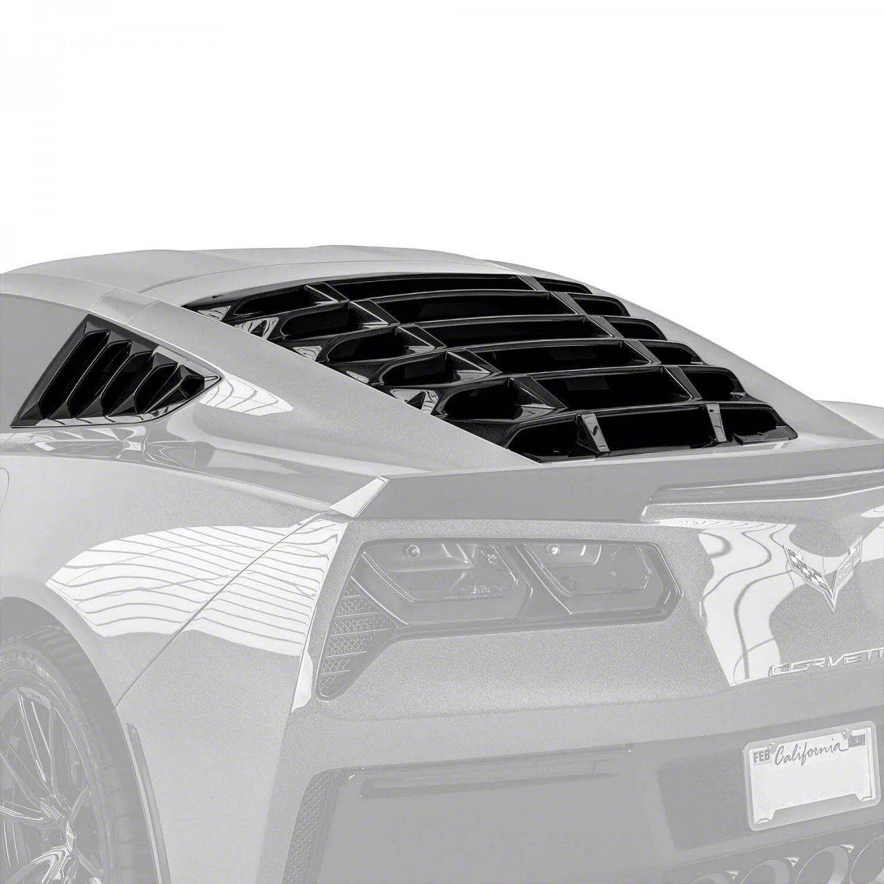 Corvette LV Style Rear and Quarter Window Louvers; Matte Black (14-19 ...