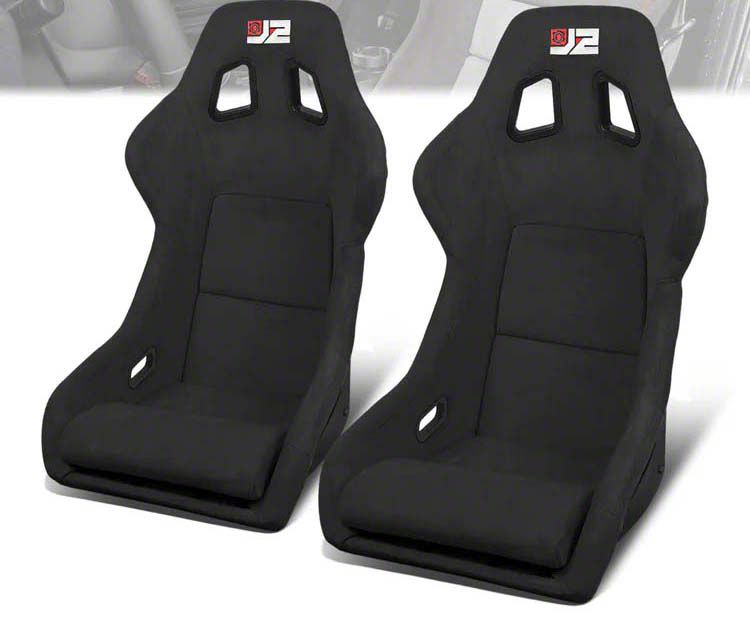 Corvette Microfiber Suede Large Racing Bucket Seats with Seat Sliders ...