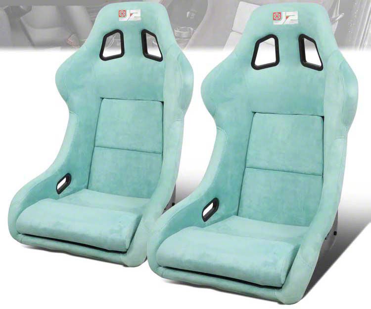 Corvette Microfiber Suede Large Racing Bucket Seats with Seat Sliders ...