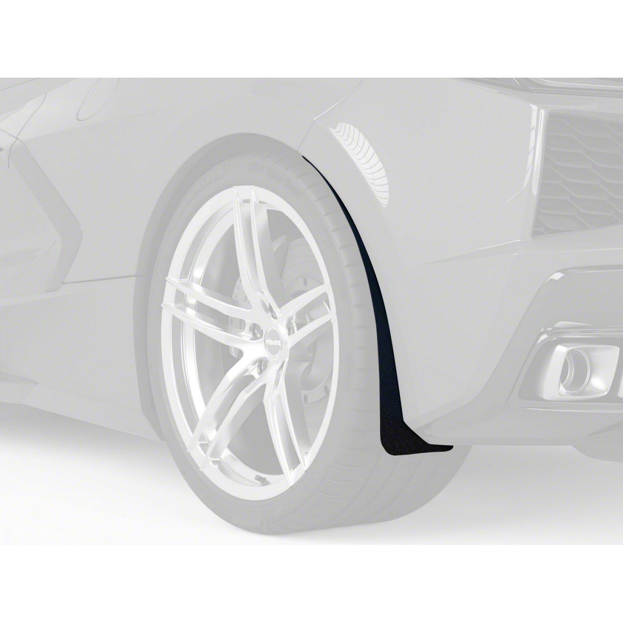 Corvette Mud Flaps; Rear; Carbon Flash Metallic Vinyl (20-25 Corvette ...