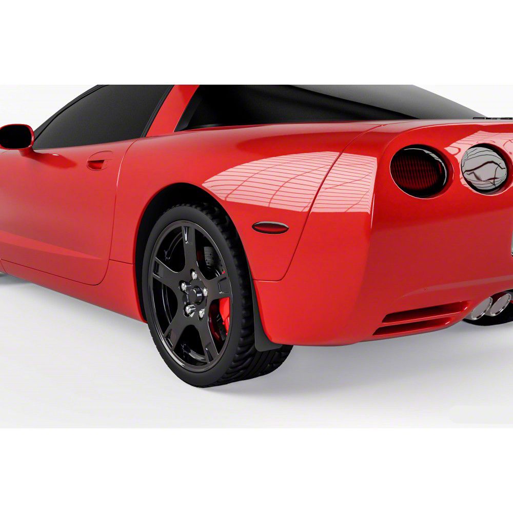 Corvette Mud Flaps; Rear; Dry Carbon Fiber Vinyl (97-04 Corvette C5 ...