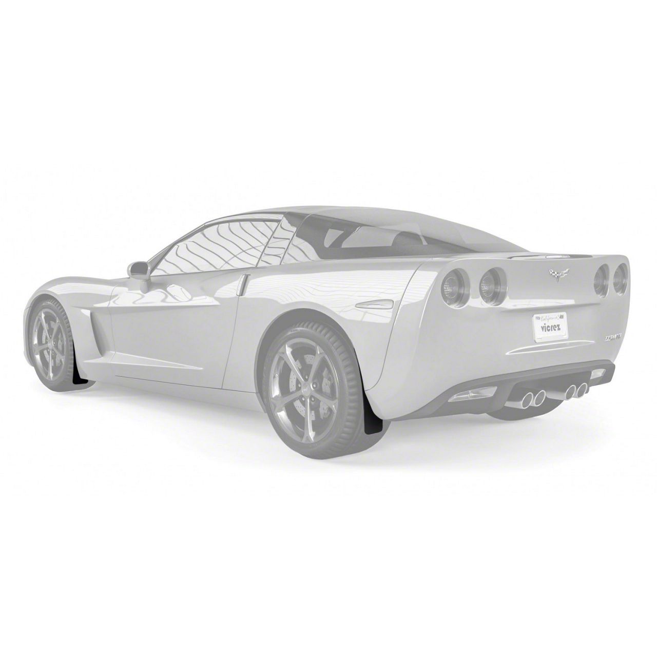 Corvette Mud Flaps; Front and Rear Rear; Dry Carbon Fiber Vinyl (05-13 ...