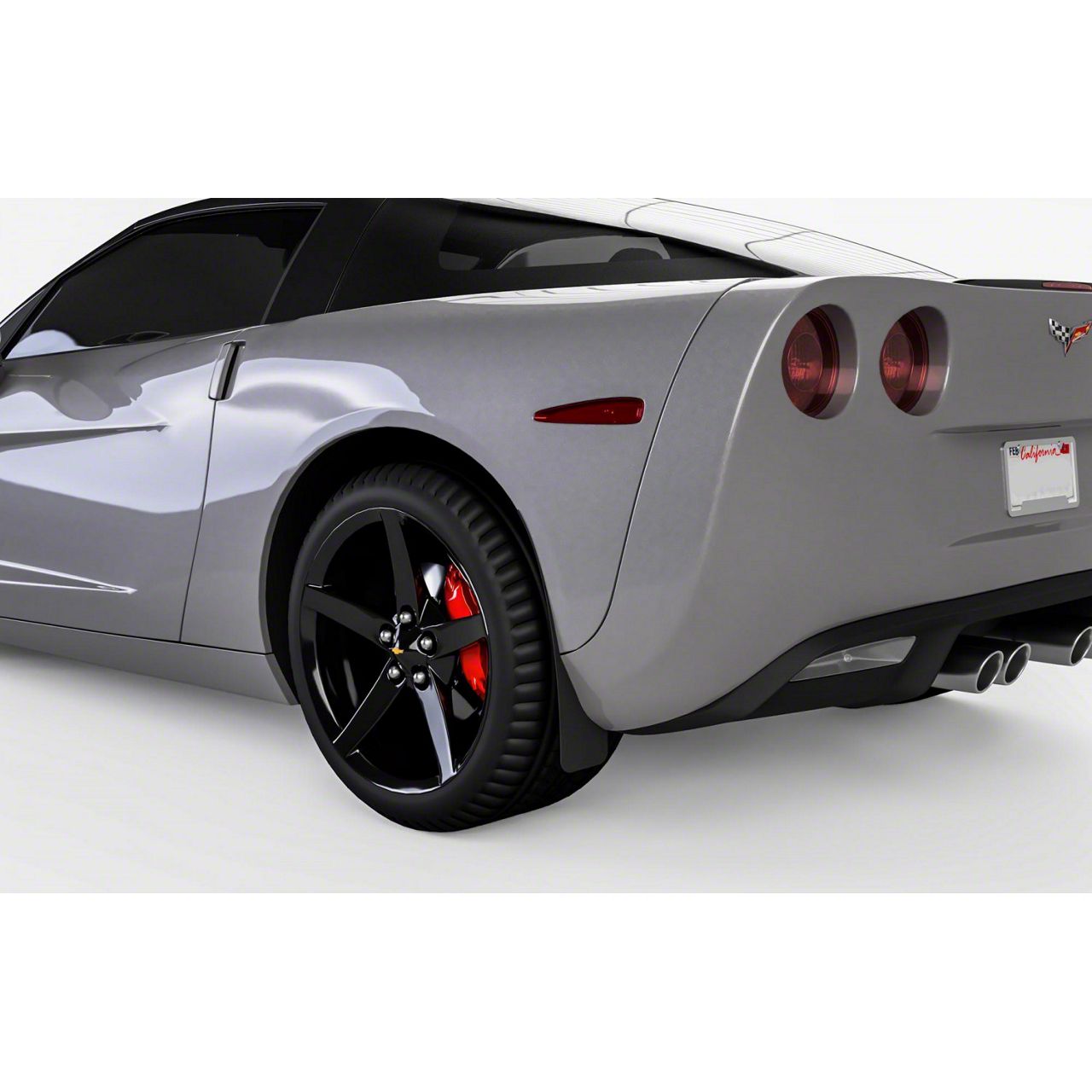 Corvette Mud Flaps; Rear; Dry Carbon Fiber Vinyl (05-13 Corvette C6 ...