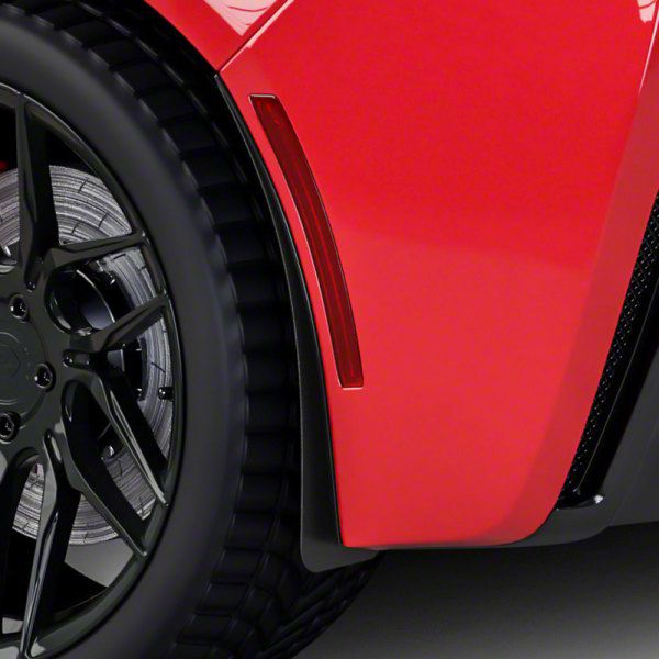 Corvette Mud Flaps; Rear; Gloss Black Vinyl (14-19 Corvette C7) - Free ...