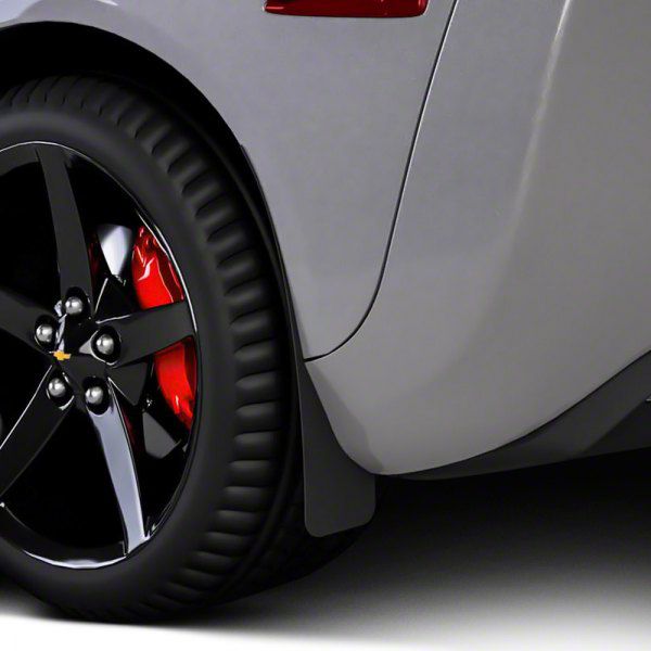 Corvette Mud Flaps; Rear; Matte Black (05-13 Corvette C6) - Free Shipping