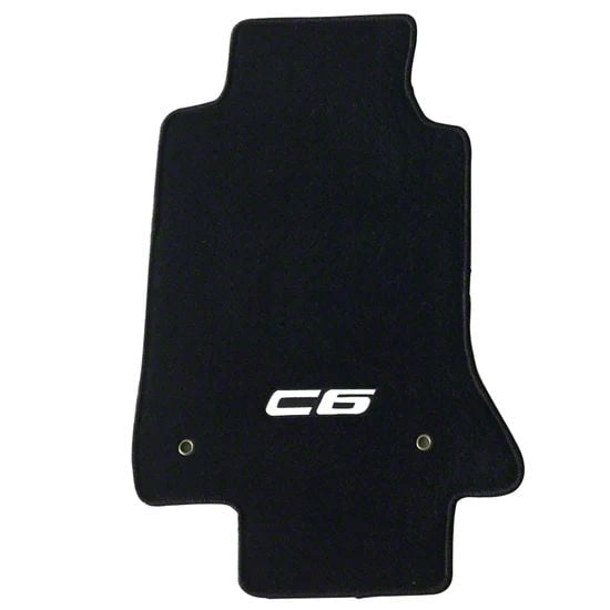 Corvette Nylon Floor Mats with C6 Logo; Black (05-13 Corvette C6 ...