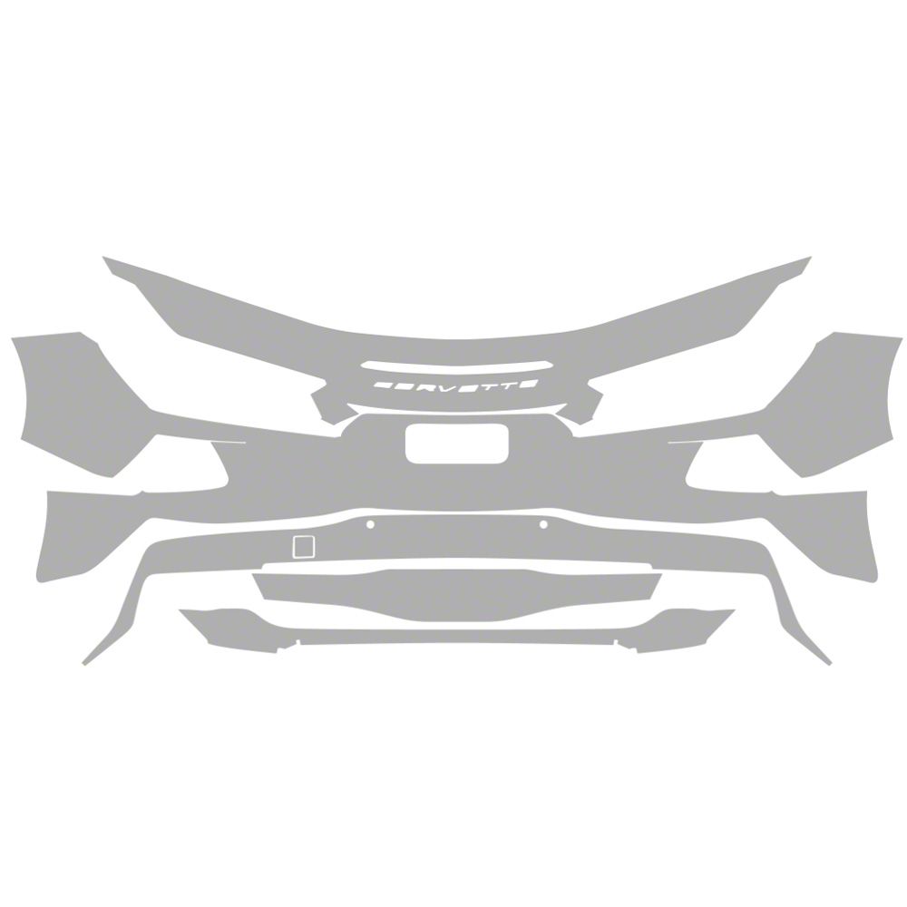 Corvette Paint Protection PPF Pre-Cut Kit; Rear Bumper with 2-Sensor ...