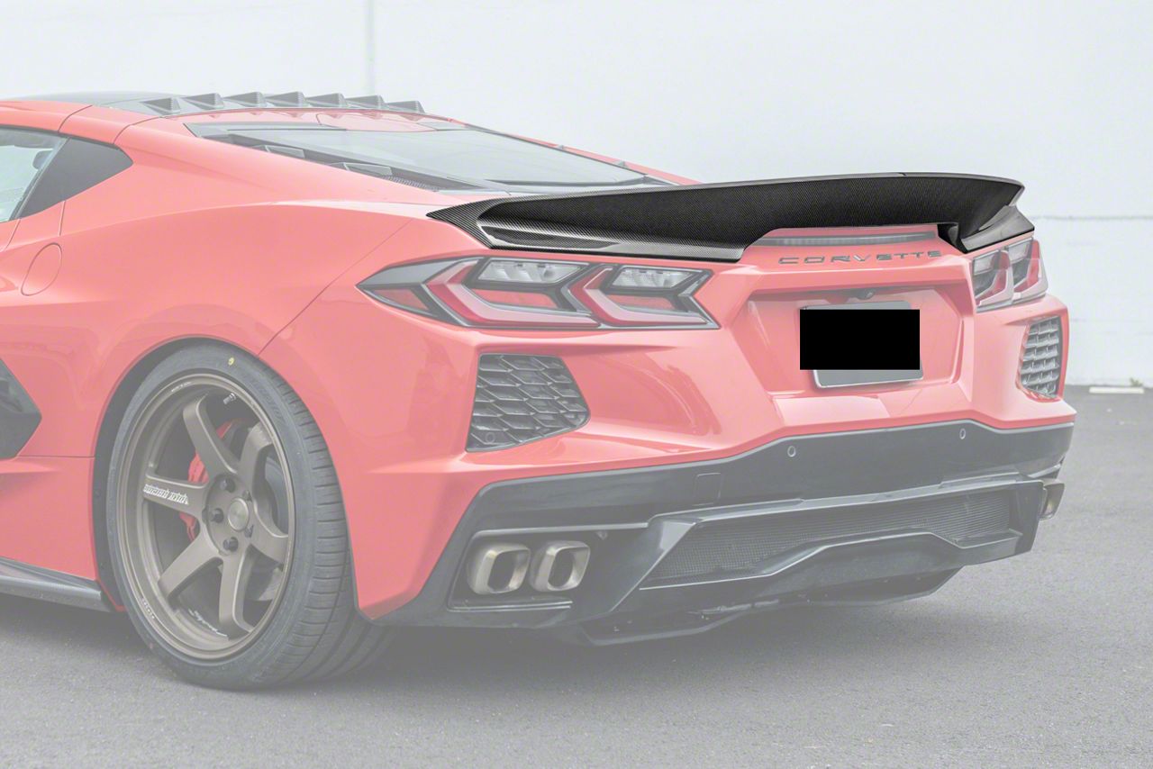 Corvette Performance Track Ducktail Rear Spoiler; Hydro-Dipped Carbon ...