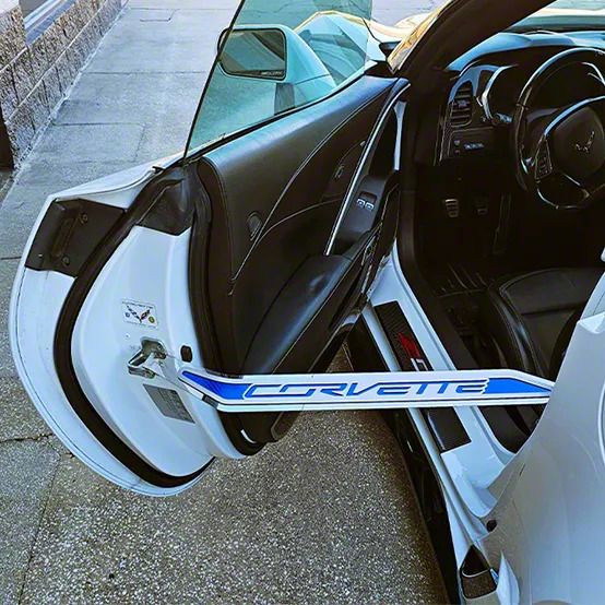 Corvette Polished/Brushed Stainless Door Prop with Red Carbon Fiber ...