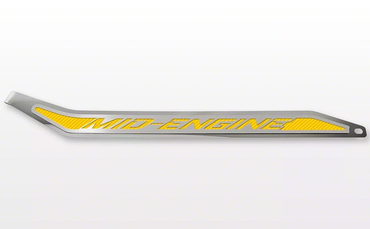 Corvette Polished/Brushed Stainless Door Prop with Yellow Carbon Fiber ...
