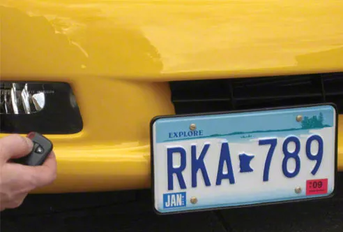 Corvette Show-N-Go Front License Frame; Powered (97-13 Corvette C5 & C6 ...