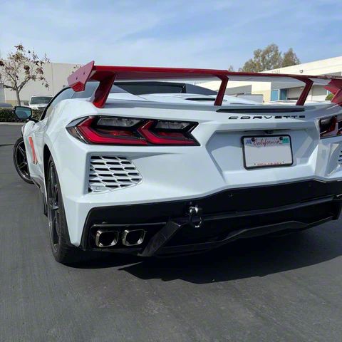 Corvette Premium Stealth Tow Hook with Black D-Ring; Rear (14-23 ...