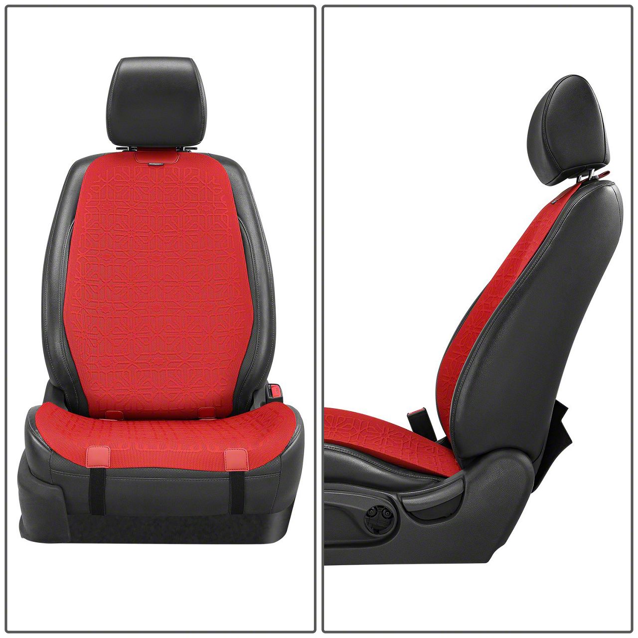 Corvette Protex Plus Series Front Seat Covers; Red/Black (Universal ...