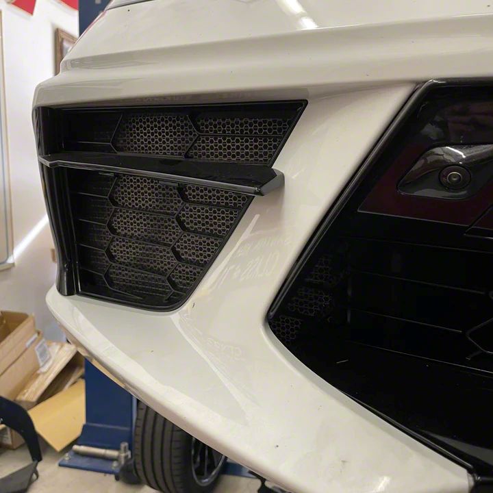Corvette Radiator Screens; Black Stainless Steel (20-25 Corvette C8 ...