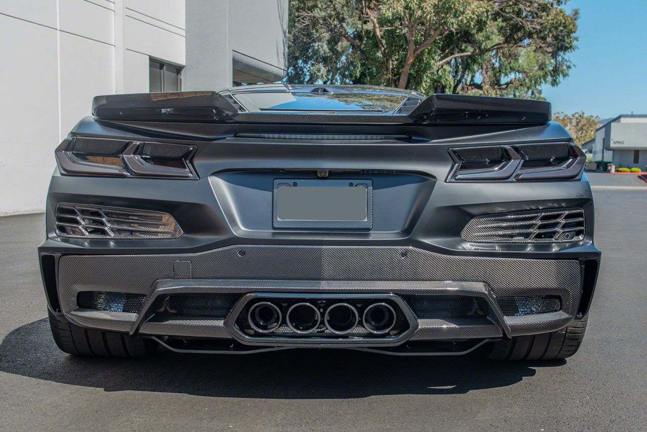 Corvette Rear Bumper Grille Vent; Carbon Fiber (23-26 Corvette C8 Z06 ...