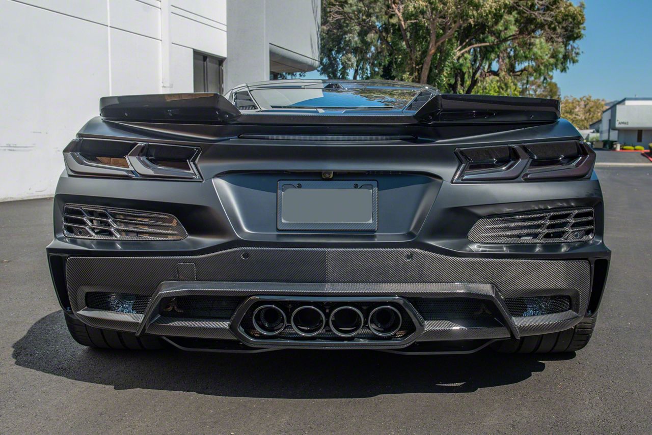Corvette Rear Bumper Grille Vent; Carbon Fiber (23-25 Corvette C8 Z06 ...
