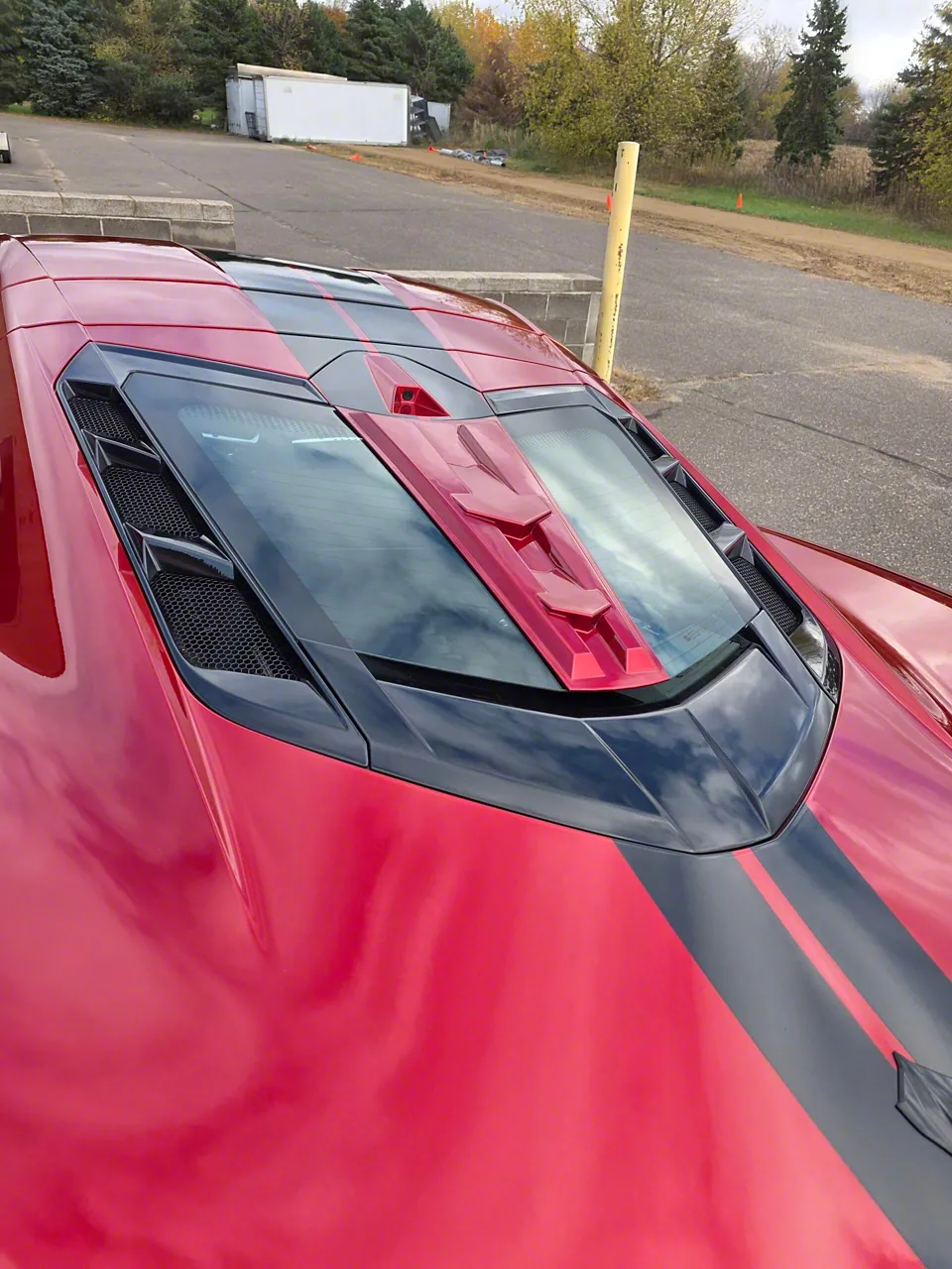 Corvette Rear Split Window Trim; Accelerate Yellow (20-26 Corvette C8 ...