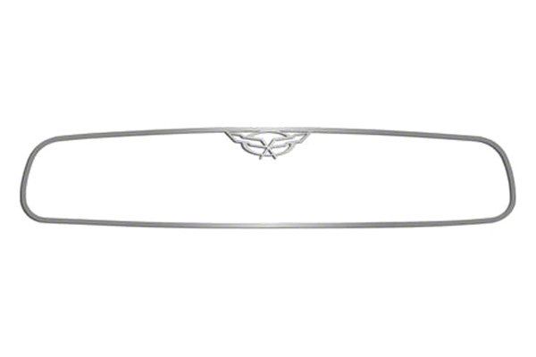 Corvette Rear View Mirror Trim with Crossed Flag Logo; Brushed (97-04 ...
