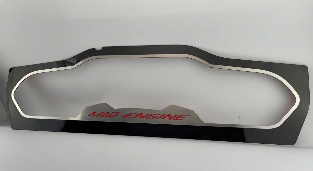 Corvette Rear Window Frame with Mid Engine Logo Inlay; Carbon Fiber ...