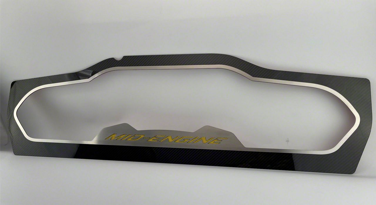 Corvette Rear Window Frame with Mid Engine Logo Inlay; Carbon Fiber ...