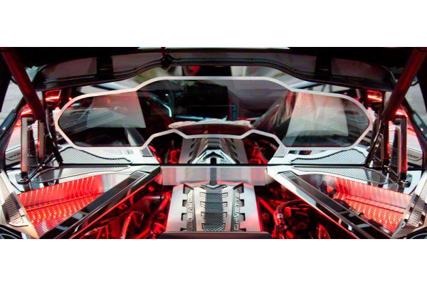 Corvette Rear Window Frame; Polished with Brushed Trim (20-24 Corvette ...