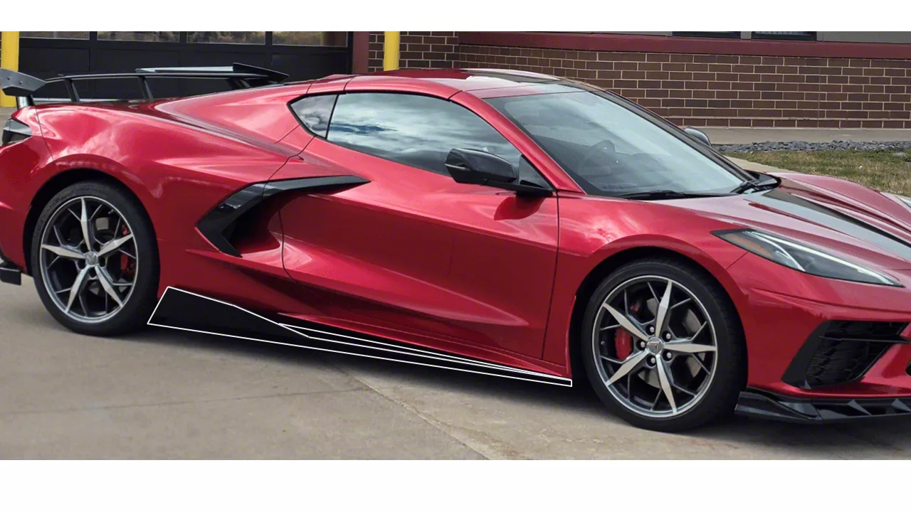 Corvette Side Skirts; Carbon Flash (20-26 Corvette C8 Stingray) - Free ...