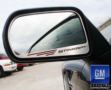 Corvette Side View Mirror Trim with Etched Stingray Lettering and Slots ...