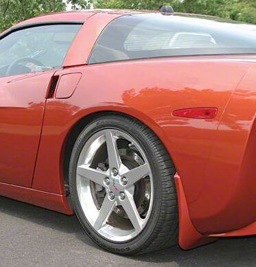 Corvette Molded Splash Guards; Front; Unpainted (05-13 Corvette C6 Base ...
