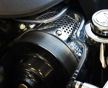 Corvette Stainless Steel Perforted Power Steering Cover; Polished (09 ...