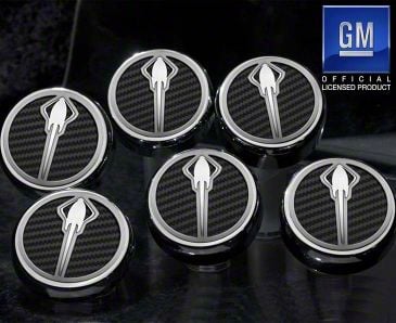 Corvette Stingray Emblem Fluid Cap Covers; Purple Carbon Fiber (14-19 ...
