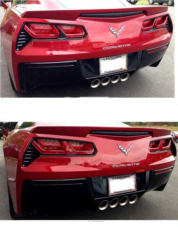 Corvette Tail Light Center Bar Inserts; Torch Red (14-19 Corvette C7 ...