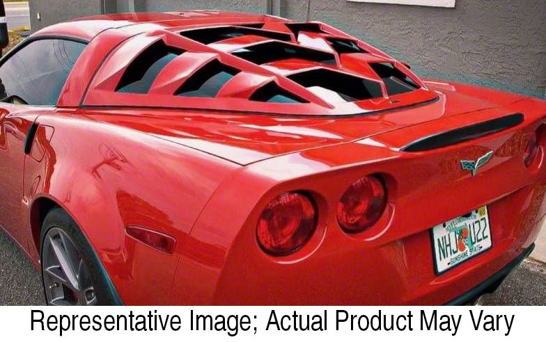 Corvette Thresher Rear Window Louvers; Victory Red (05-13 Corvette C6 ...