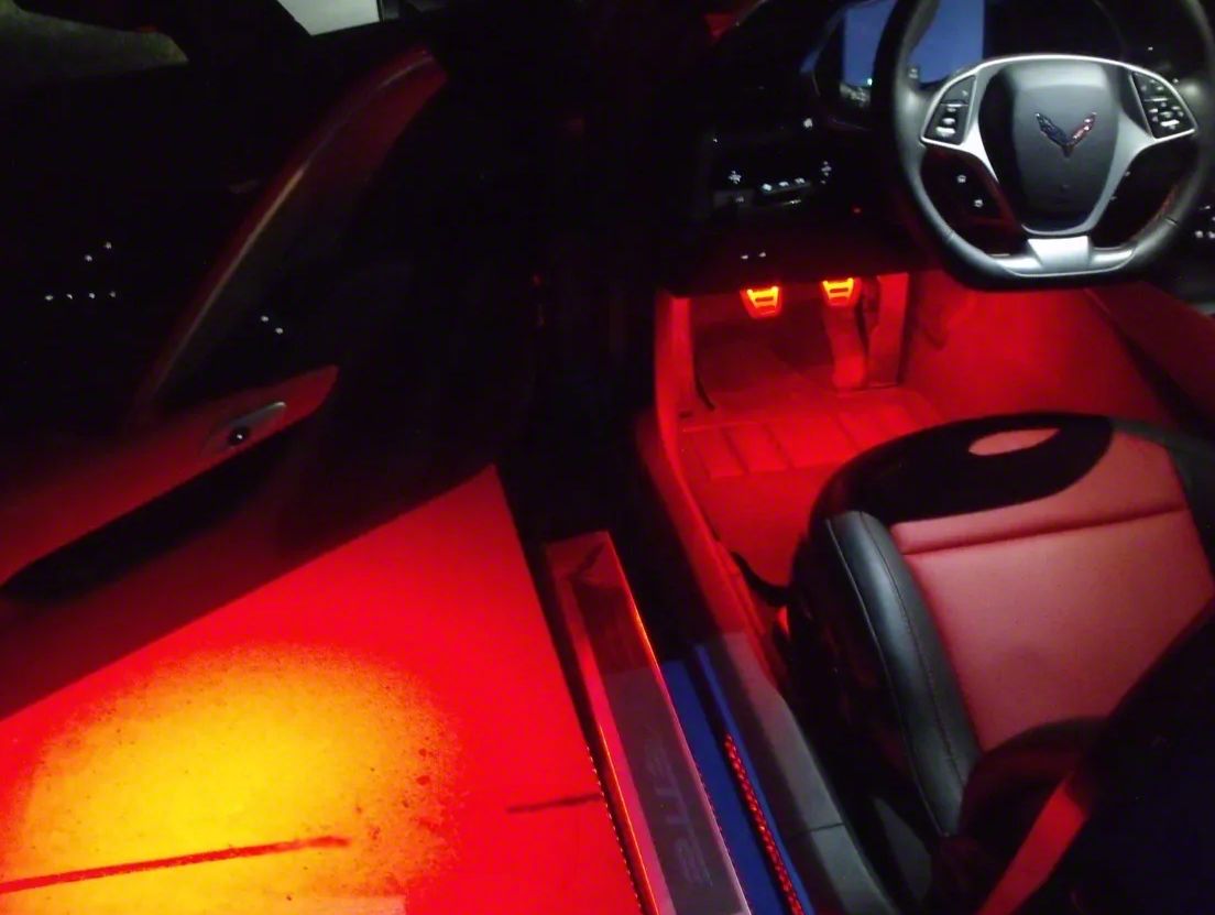 Corvette Under Door Puddle LED Lighting Kit; Purple (14-19 Corvette C7 ...