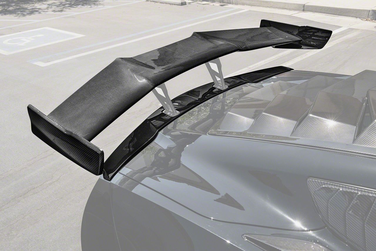 Corvette Upper and Base Rear Spoilers; Carbon Fiber (2019 Corvette C7 ...