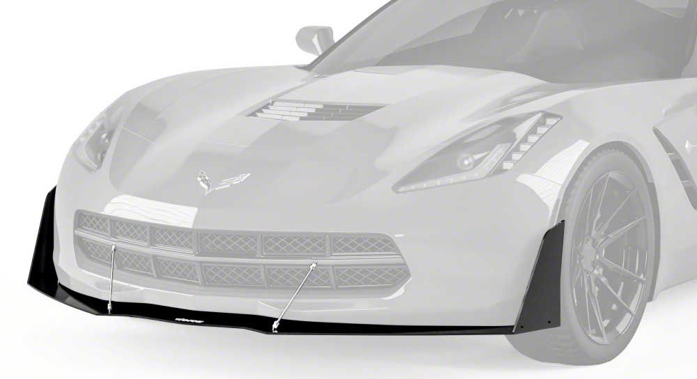 Corvette V3R Front Bumper Splitter; Carbon Flash Metallic Vinyl (14-19 ...