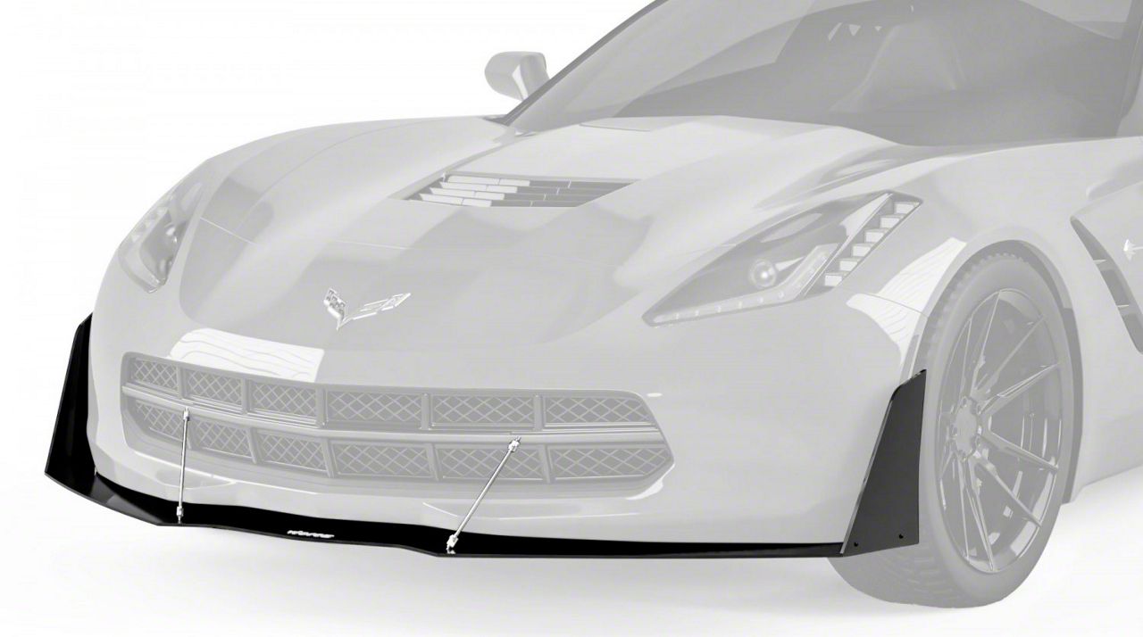 Corvette V3R Front Bumper Splitter; Satin Black Vinyl (14-19 Corvette ...