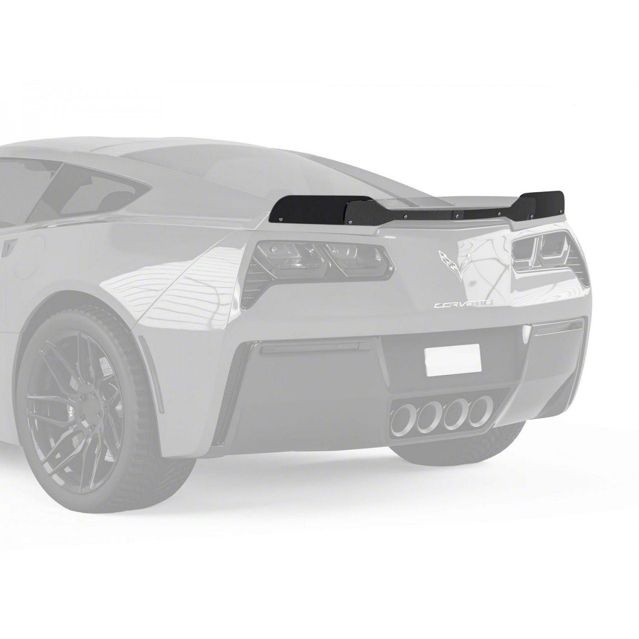 Corvette V3R Wicker Bill Rear Spoiler Add-On; Carbon Flash Metallic ...